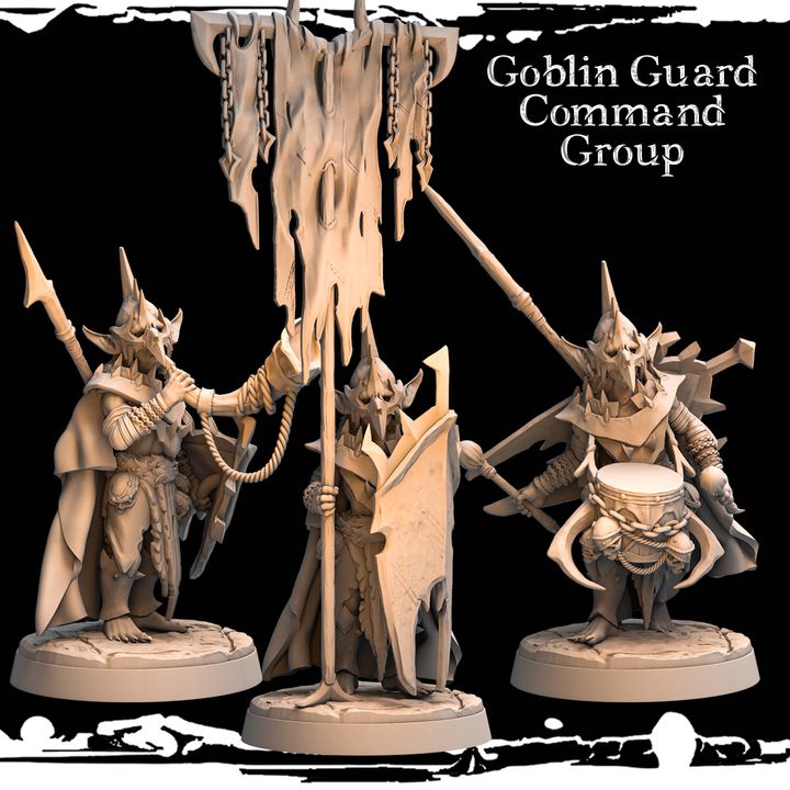 3D Printable Command Group - Goblin Guards - 3 variations - Army of Darkness: Greenskins by ...